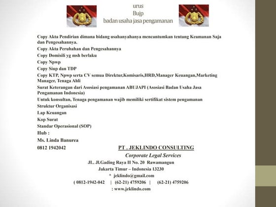 Ijin pengurusan bujp ( badan usaha jasa pengamanan) | DOCX