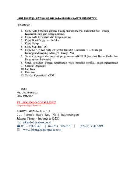 Pengurusan izin bujp ( badan usaha jasa pengamanan) | DOCX