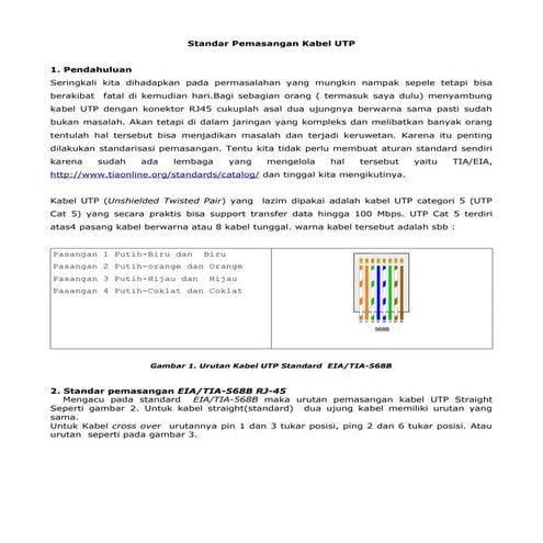 Urutan kabel utp | PDF