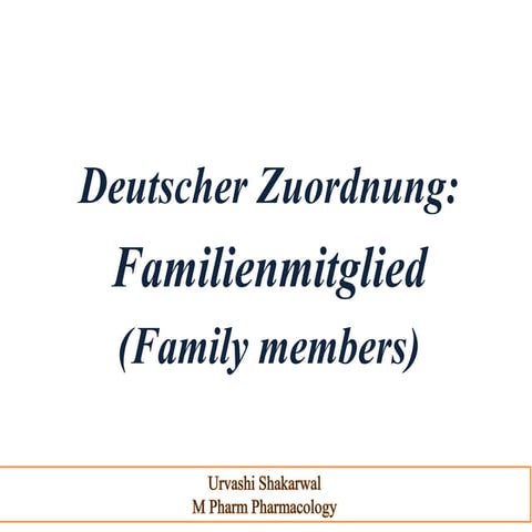 LIST of FAMILY MEMBERS in GERMAN LANGUAGE | PPTX