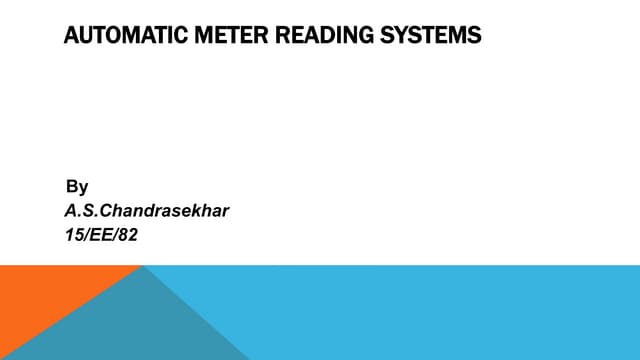 Automatic Energy Meter Reading Ppt