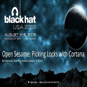Open Sesame: Picking Locks with Cortana | PDF
