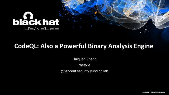 CodeQL a Powerful Binary Analysis Engine | PDF | Databases | Computer ... CodeQL a Powerful Binary Analysis Engine | PDF | Databases | Computer ...