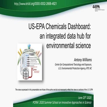 US-EPA Chemicals Dashboard – an integrated data hub for environmental ...