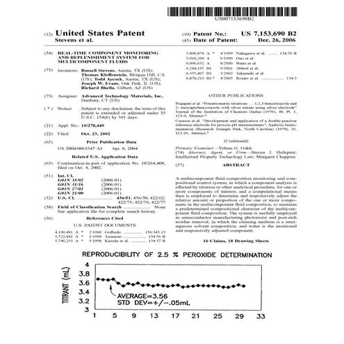 US07153690B2 - Real Time Monitoring Patent | PDF