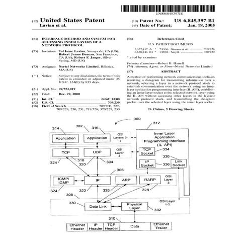 Interface method and system for accessing inner layers of a network ...