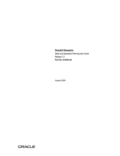 Oracle Demantra - Demand Planning Overview | PPTX