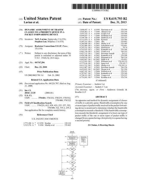 Dynamic Assignment Of Traffic Classes To A Priority Queue In A Packet Forwarding Device Pdf 9359