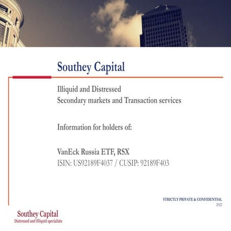 US92189F4037 VanEck Russia ETF RSX | PPT