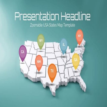 USA States Map Presentation Template | PPT