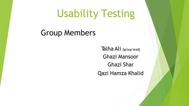 Usability Testing Ppt