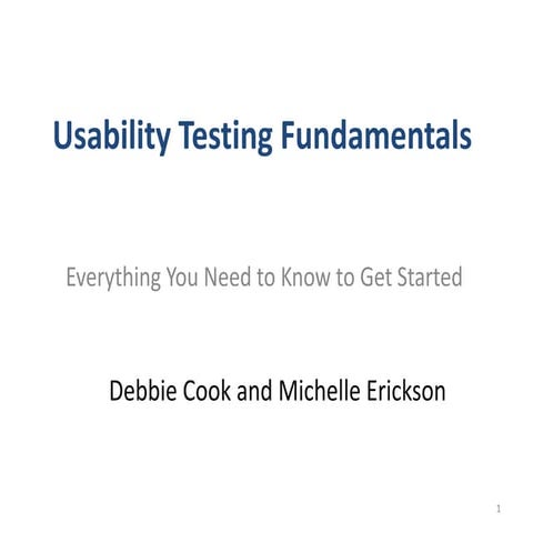 Usability Testing Fundamentals | PPT