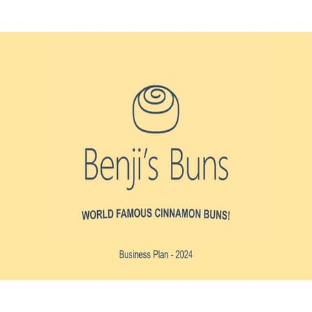 Benji's Buns USA Business Plan - July 2024 | PPT
