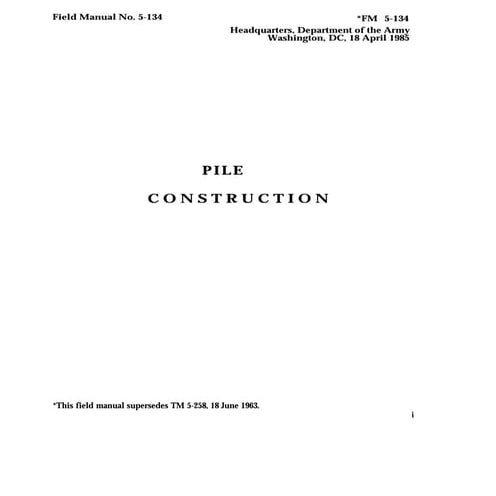 US ACE Pile Construction Field Manual | PDF