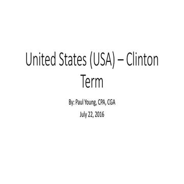 Bill Clinton - President of USA Era | PPTX