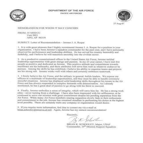 USAF professional recommendation | PDF