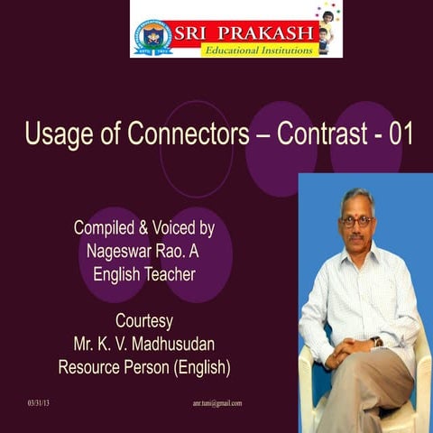 Usage of connectors contrast - 01 | PPT