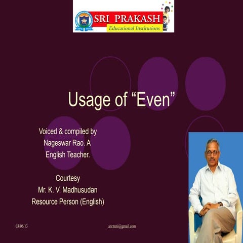 Usage of 'even' | PPT