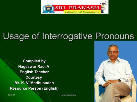 Interrogative pronouns | PPT