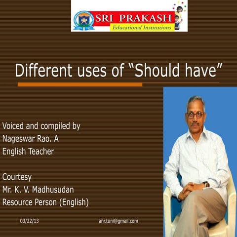 Usage of 'should have' | PPT