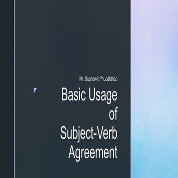 Usage (subject verb agreement) | PPTX