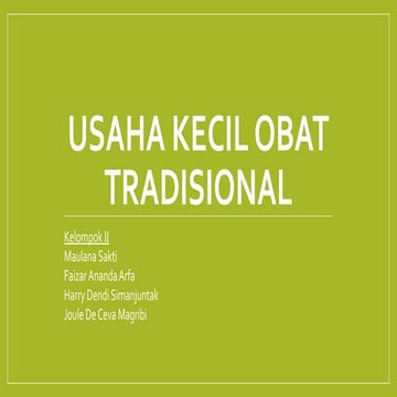Usaha Kecil Obat Tradisional (UKOT) | PPTX