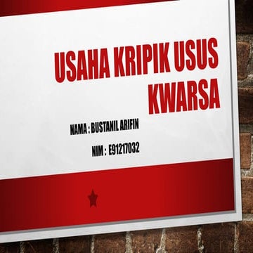 Usaha kripik usus (oleh Bustanil Arifin) | PPT