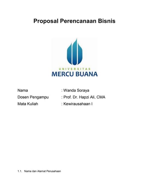 Presentation bisnis plan | PPTX