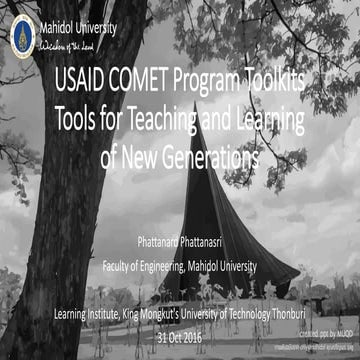 USAID comet program toolkits learning institute kmutt 31 oct'16 | PDF ...