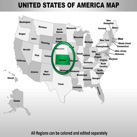 Usa kansas state powerpoint county editable ppt maps and templates | PPT