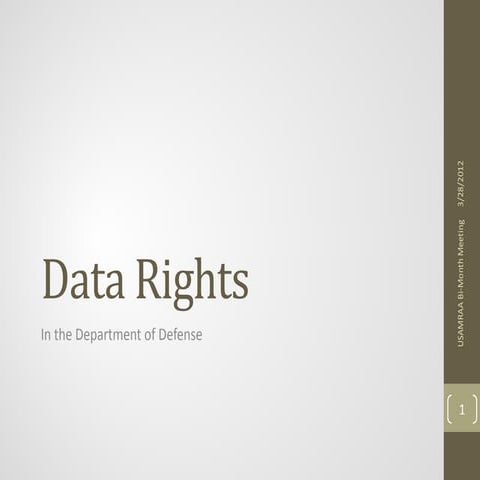 Data Rights in the Department of Defense | PPT