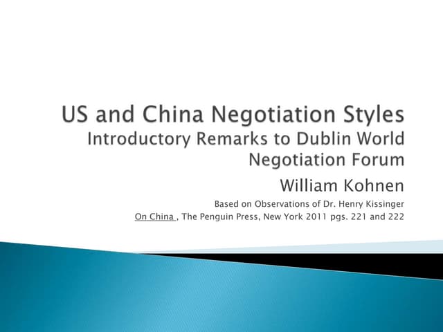 Canada/USA Negotiation Styles | PPT | Politics