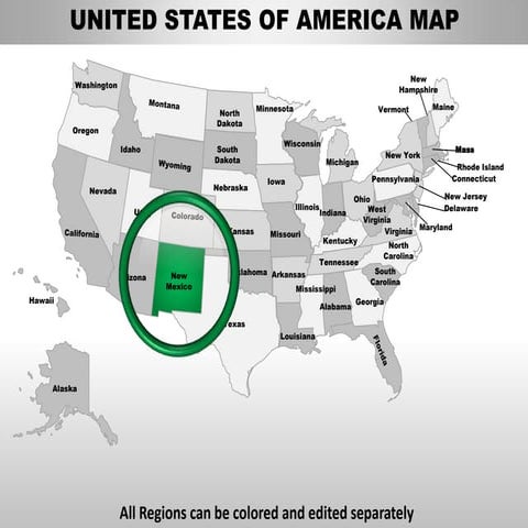 Usa new mexico state powerpoint county editable ppt maps and templates ...