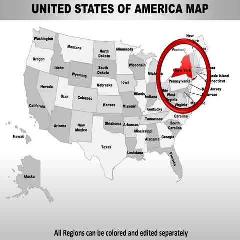 Usa new york state powerpoint county editable ppt maps and templates | PPTX