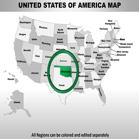 Usa oklahoma state powerpoint county editable ppt maps and templates | PPTX