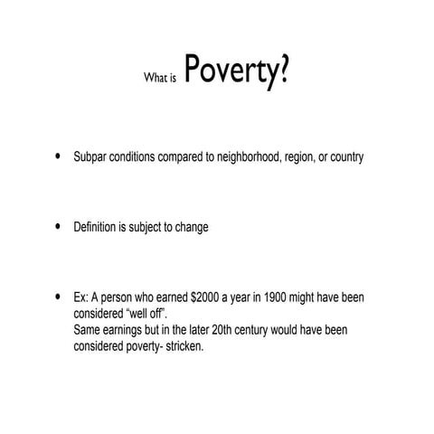Poverty in America: what? why? and how? | PPTX