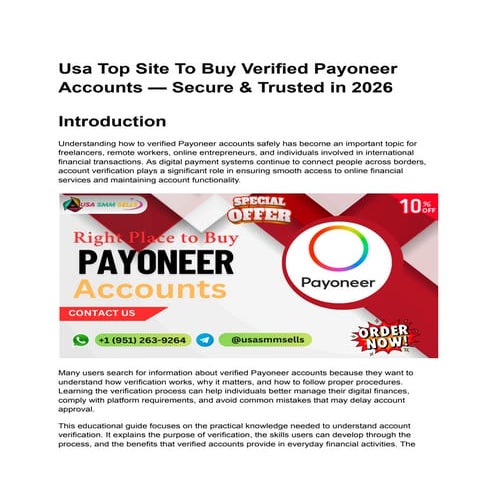 The A - Z Guide Of Buy Verified Payoneer Accounts In 2026 From ...