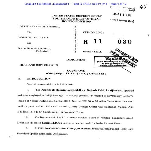 USA vs. Hossein Lahiji, Najmeh Rokhsareh Vahid Dastjerdi, Ahmad ...