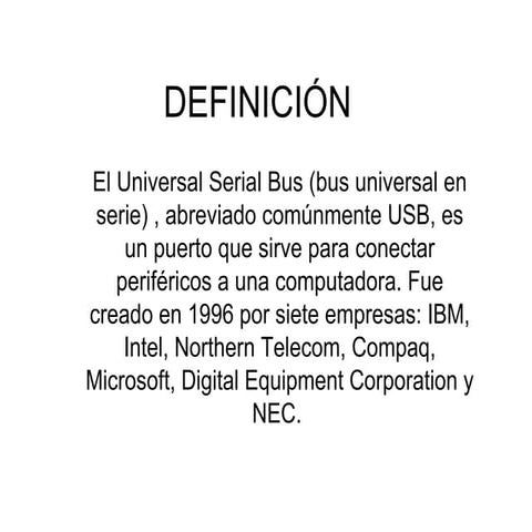 Que es el puerto usb | DOCX