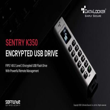 키패드형 암호화 보안 USB 'DataLocker SentryK350'_소개자료 | PPT