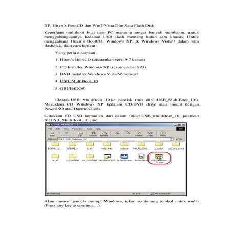 Usb multiboot xp hirens win7 | PDF