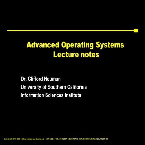 Advanced Operating System Lecture Notes Ppt