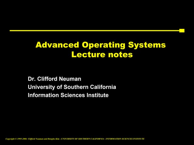 Advanced Operating System Lecture Notes Ppt