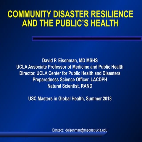 Community Resilience to Disasters | PPT