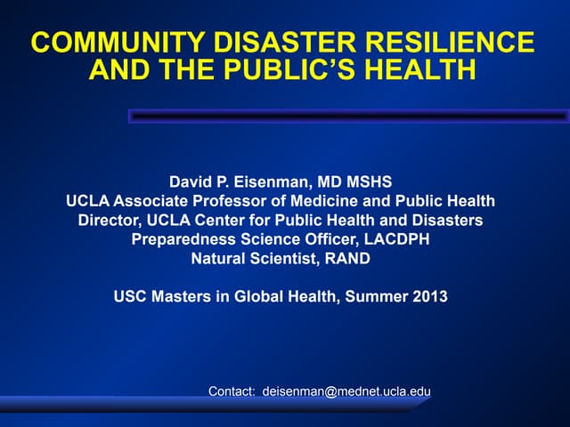 Community Disaster Preparedness | PPT