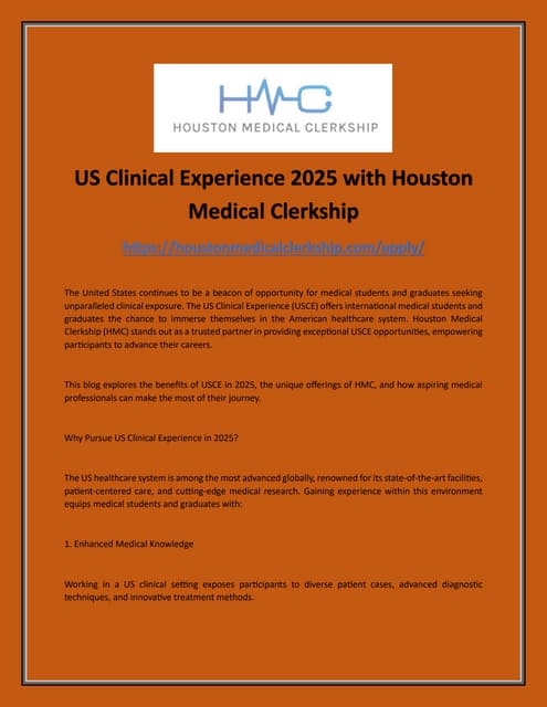 How to Apply for a Medical Observership in the USA 2025 with Houston ...