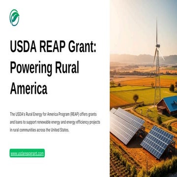 USDA REAP Grant: Powering Rural America | USDA | PPT