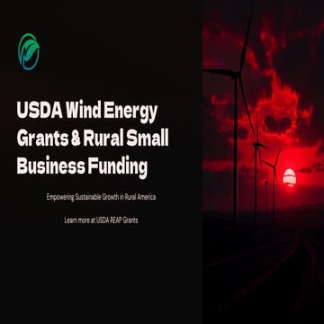 Unlock USDA Wind Energy & REAP Grants for Rural Small Businesses | PDF
