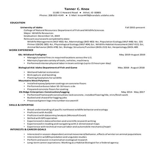 Usda resume | DOCX