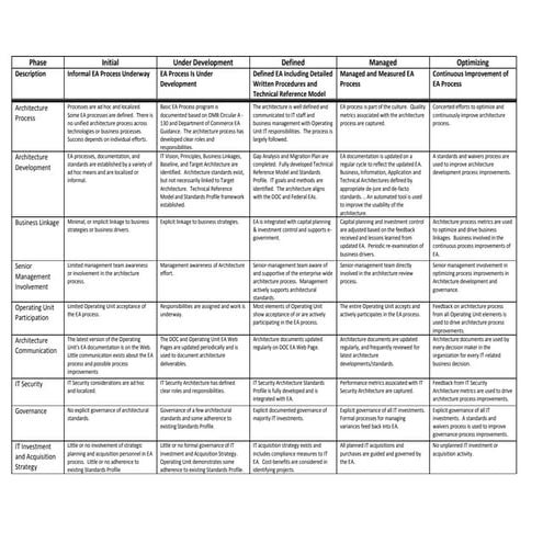A tailored enterprise architecture maturity model